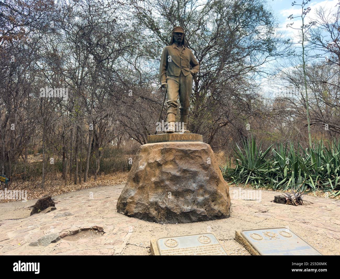 David Livingstone Scottish explorer statue at Victoria Falls on the ...