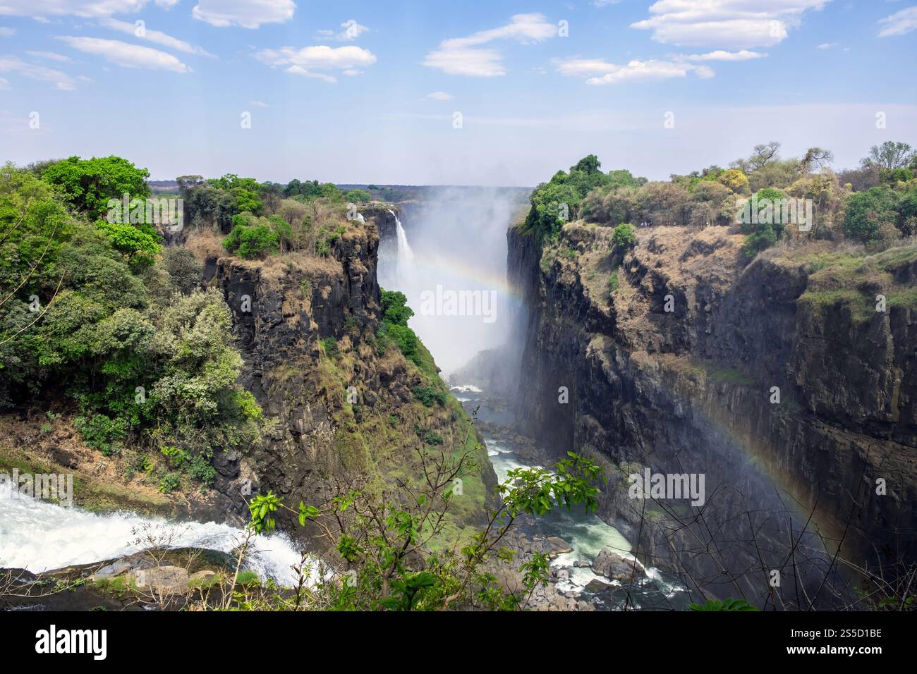 Victoria Falls, waterfall on the Zambezi River on the border between ...