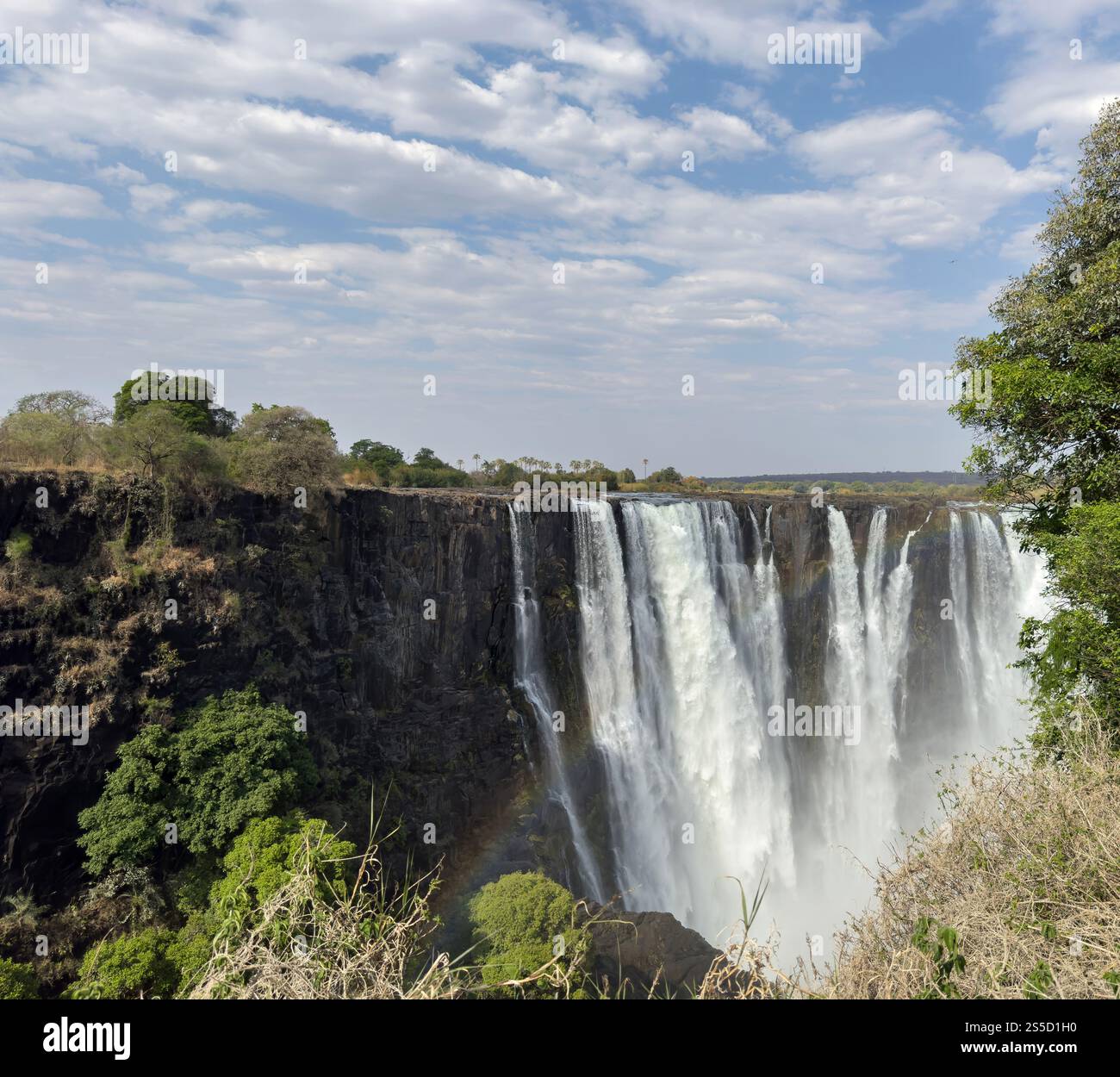 Victoria Falls, waterfall on the Zambezi River on the border between ...