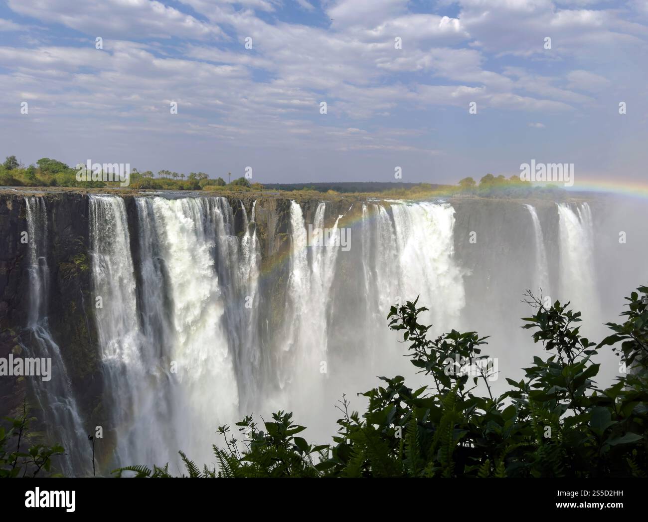 Victoria Falls, waterfall on the Zambezi River on the border between ...