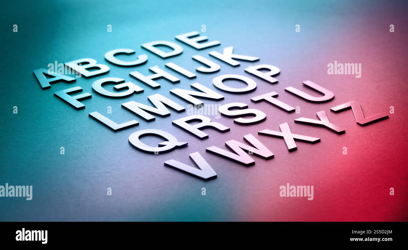 Alphabet made with solid letters. Education background symbol. Alphabet ...