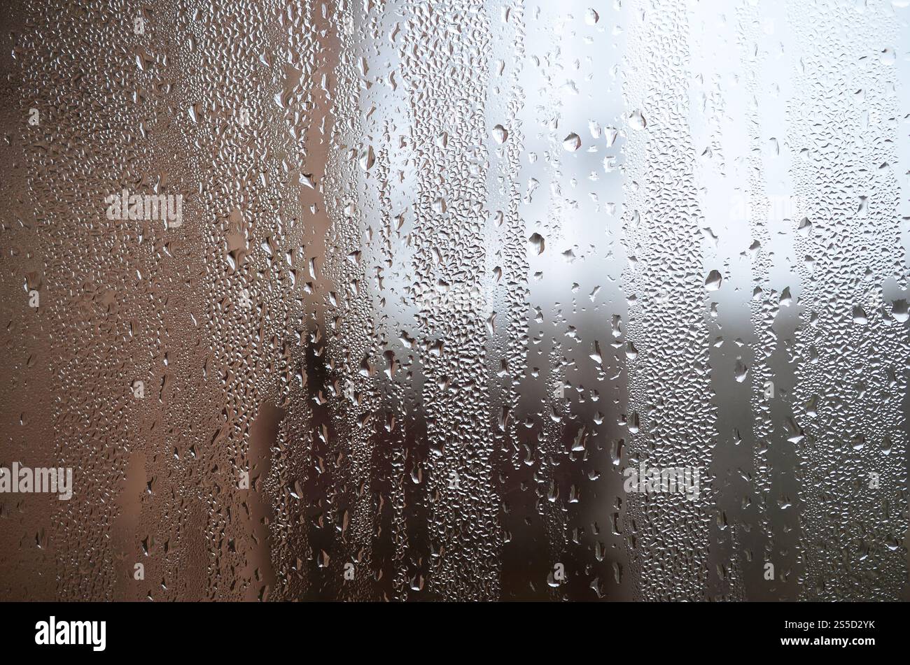 A photo of the glass surface of the window, covered with a multitude of ...