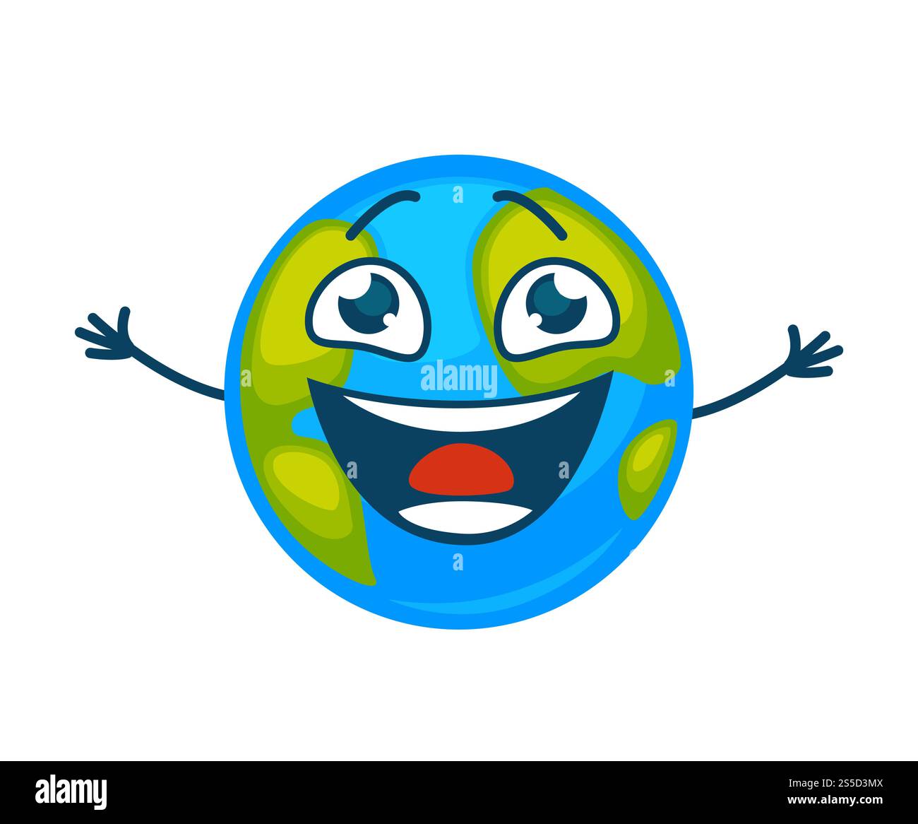 Earth planet cartoon character. Vector isolated earth icon laughing ...