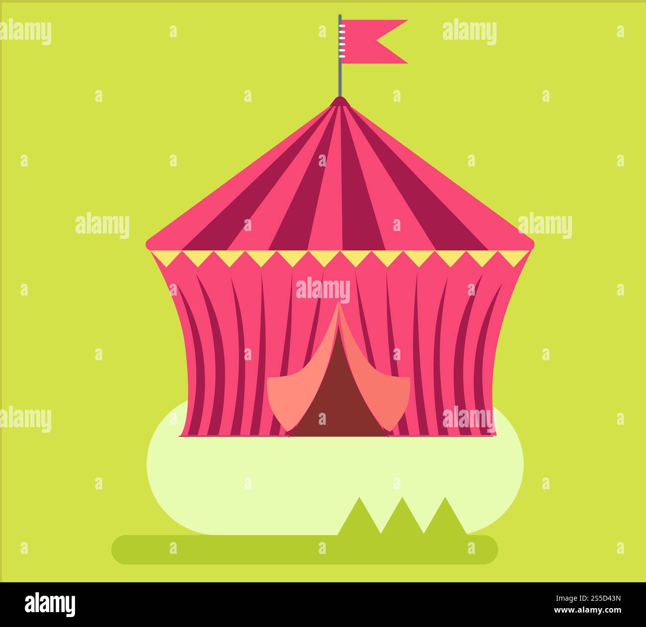 Amusement park or circus tent vector isolated retro clown performance ...