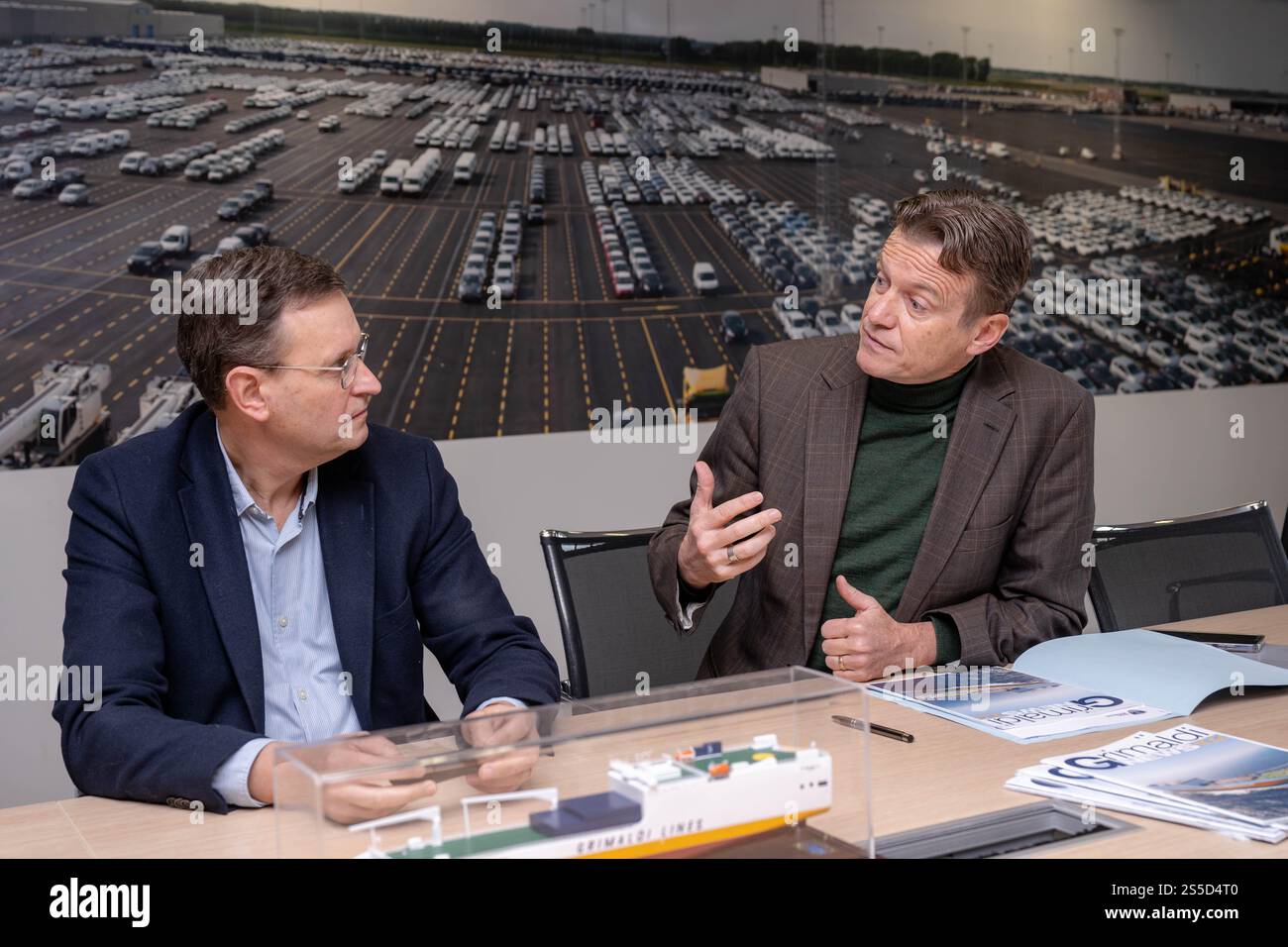 Beveren, Belgium. 14th Jan, 2025. AET terminal CEO Yves De Lariviere ...