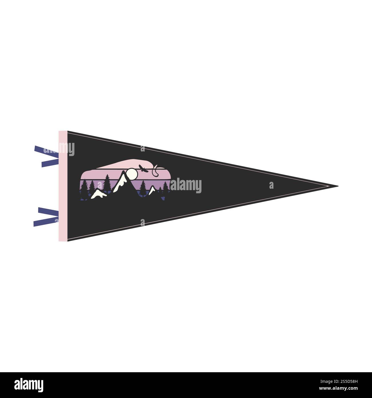 Camping adventure pennant flag design. Outdoor hiking graphics ...