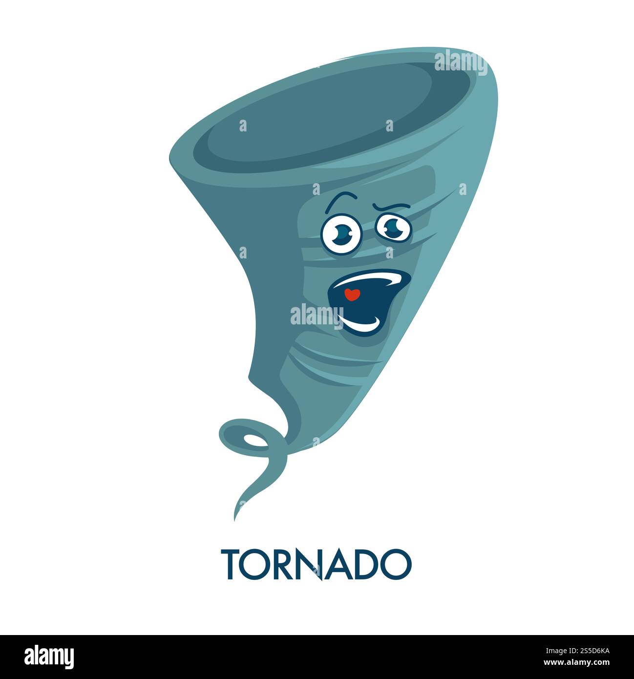 Tornado icon with crazy face and open mouth. Natural disaster caused by ...