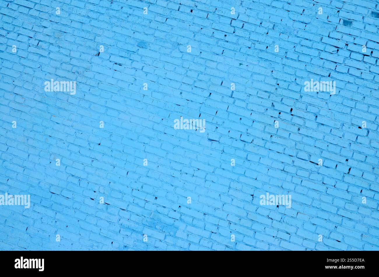 Square brick block wall background and texture. Painted in blue Stock ...