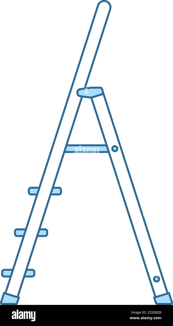 Construction Ladder Icon. Thin Line With Blue Fill Design. Vector ...
