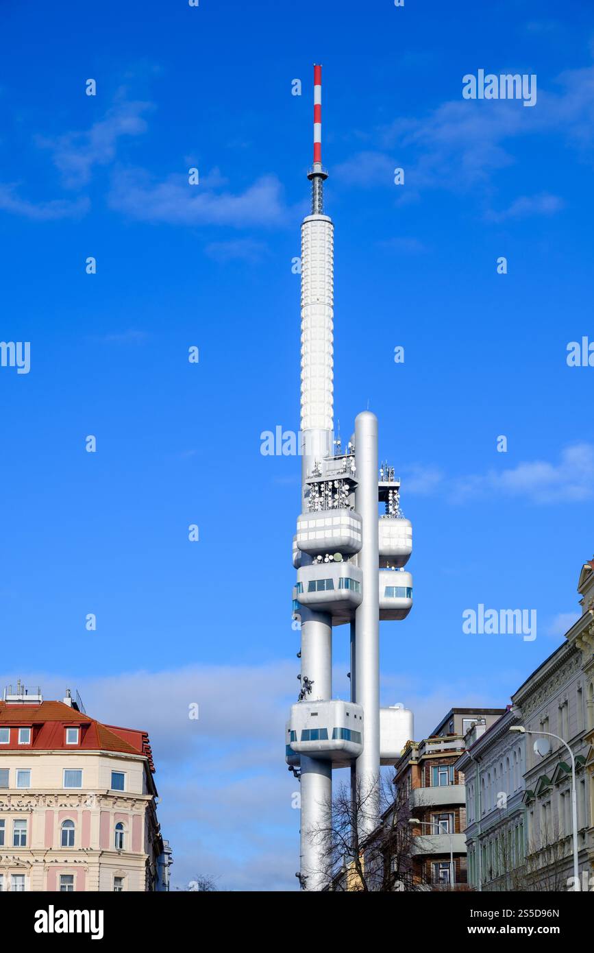 Zizkov television and observation tower in Zizkov District in Prague ...