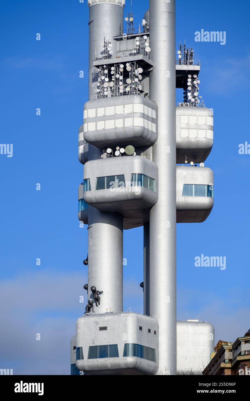 Zizkov television and observation tower in Zizkov District in Prague ...
