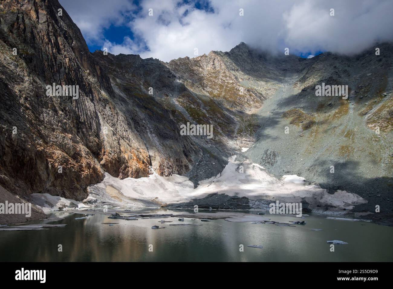 The Ice rink lake, Lac de la Patinoire in Vanoise national Park, Savoie ...