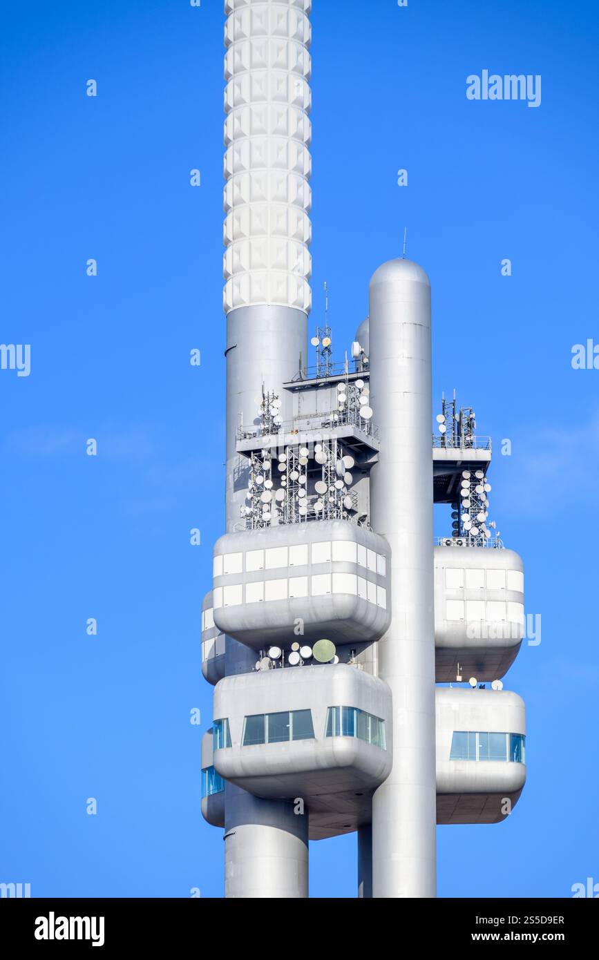 Zizkov television and observation tower in Zizkov District in Prague ...