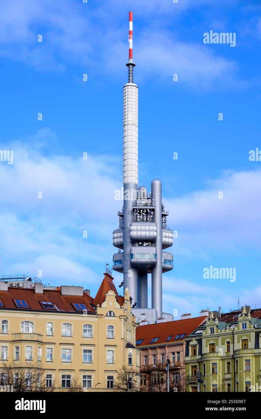 Zizkov television and observation tower in Zizkov District in Prague ...