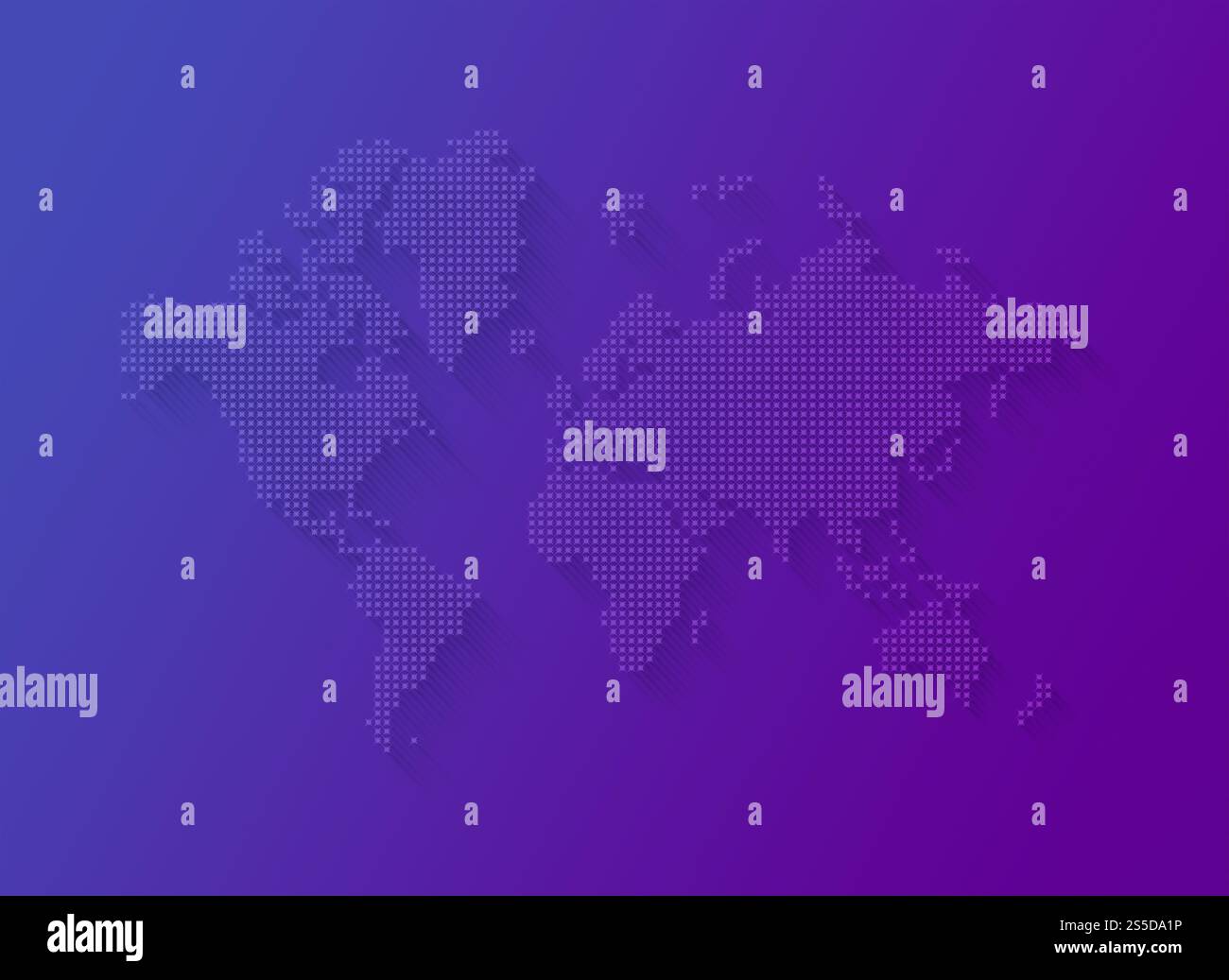 Illustration of a world map made of stars isolated on a purple ...