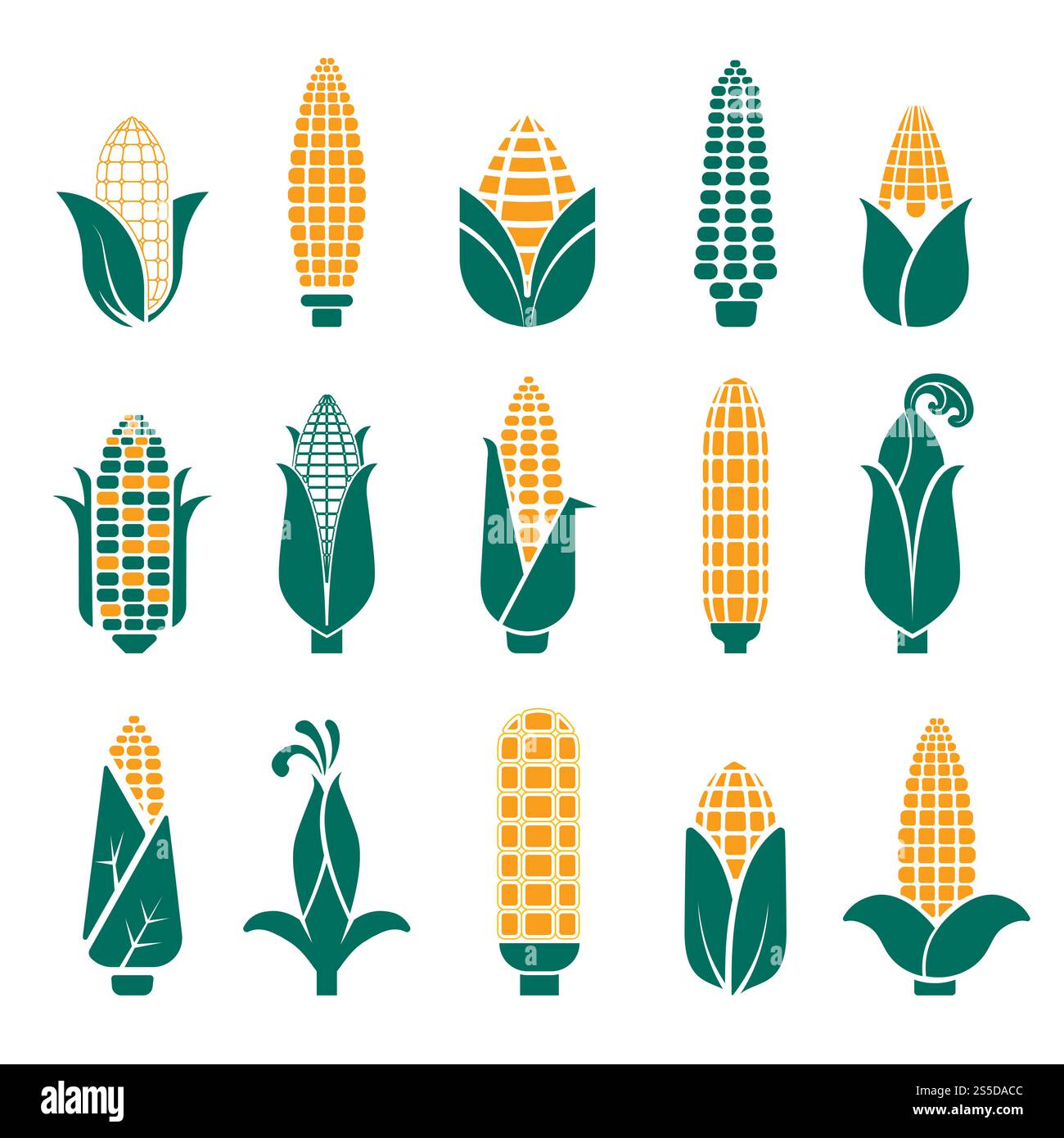 Corn cobs vector logo templates for cereal or maize grain product and ...