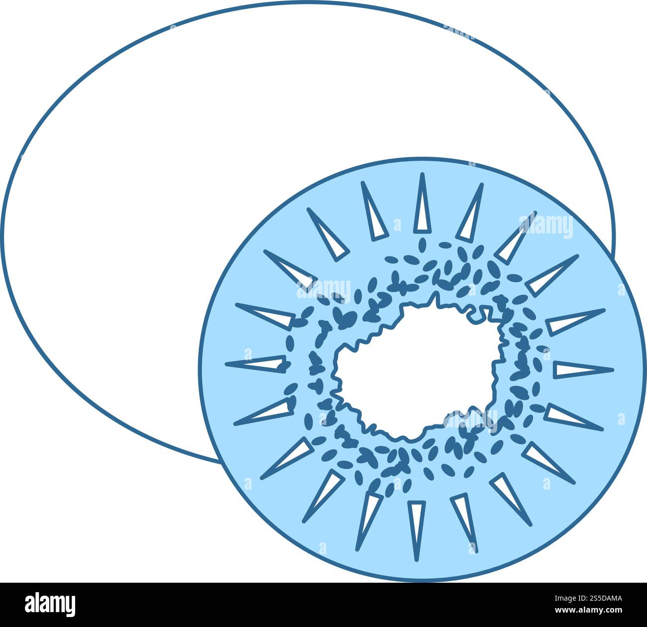 Icon Of Kiwi. Thin Line With Blue Fill Design. Vector Illustration ...