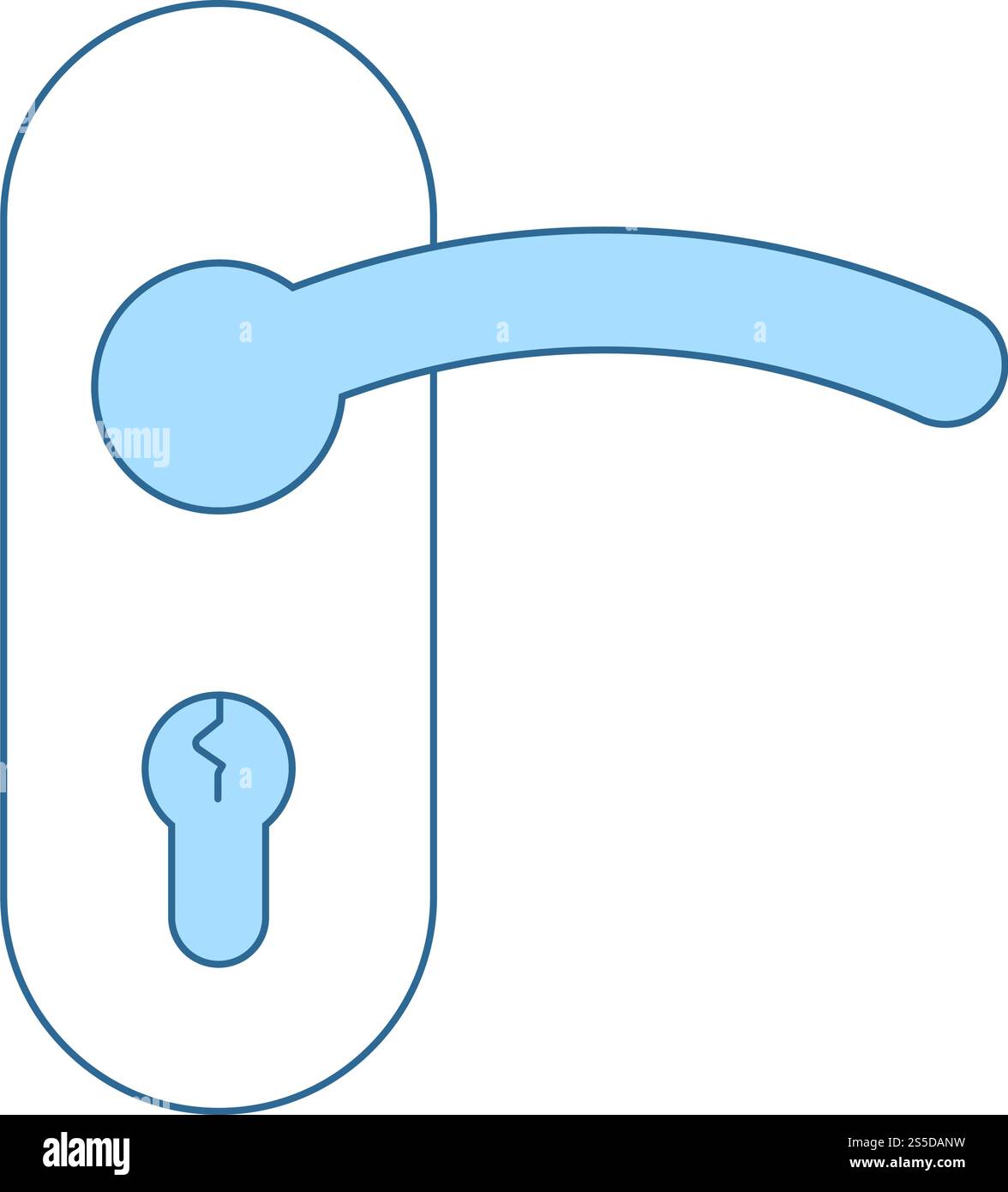 Door Handle Icon. Thin Line With Blue Fill Design. Vector Illustration ...