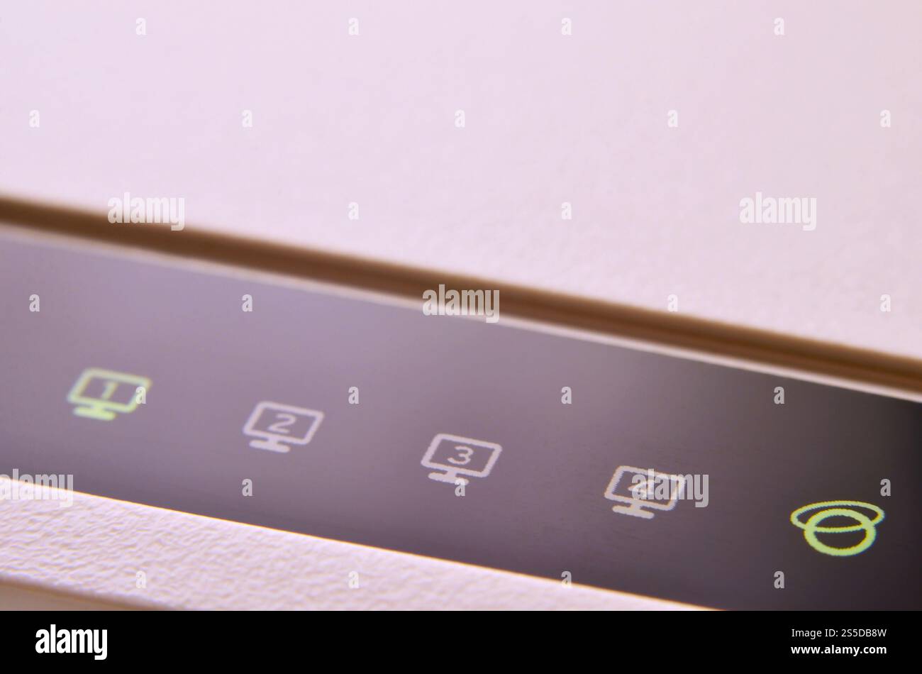 Detailed photo light bulbs from the Internet modem. Abstract technology ...