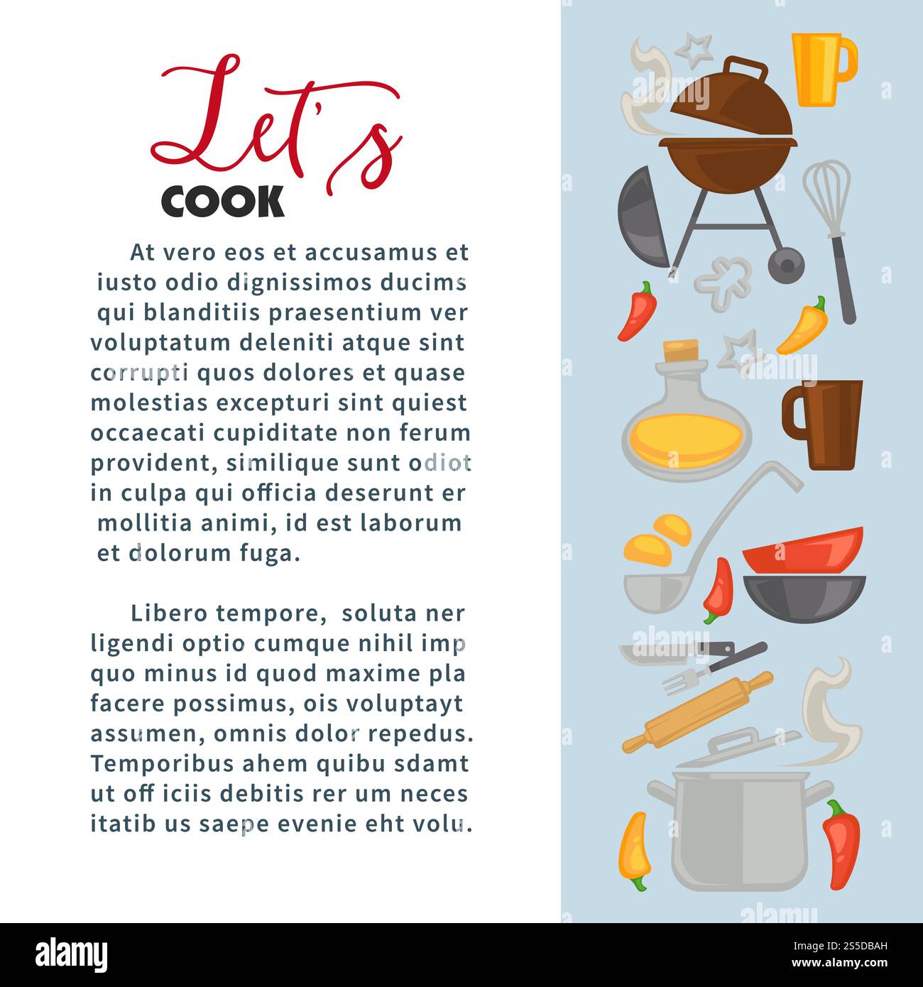 Cooking school poster template design of chef cook kitchenware and ...