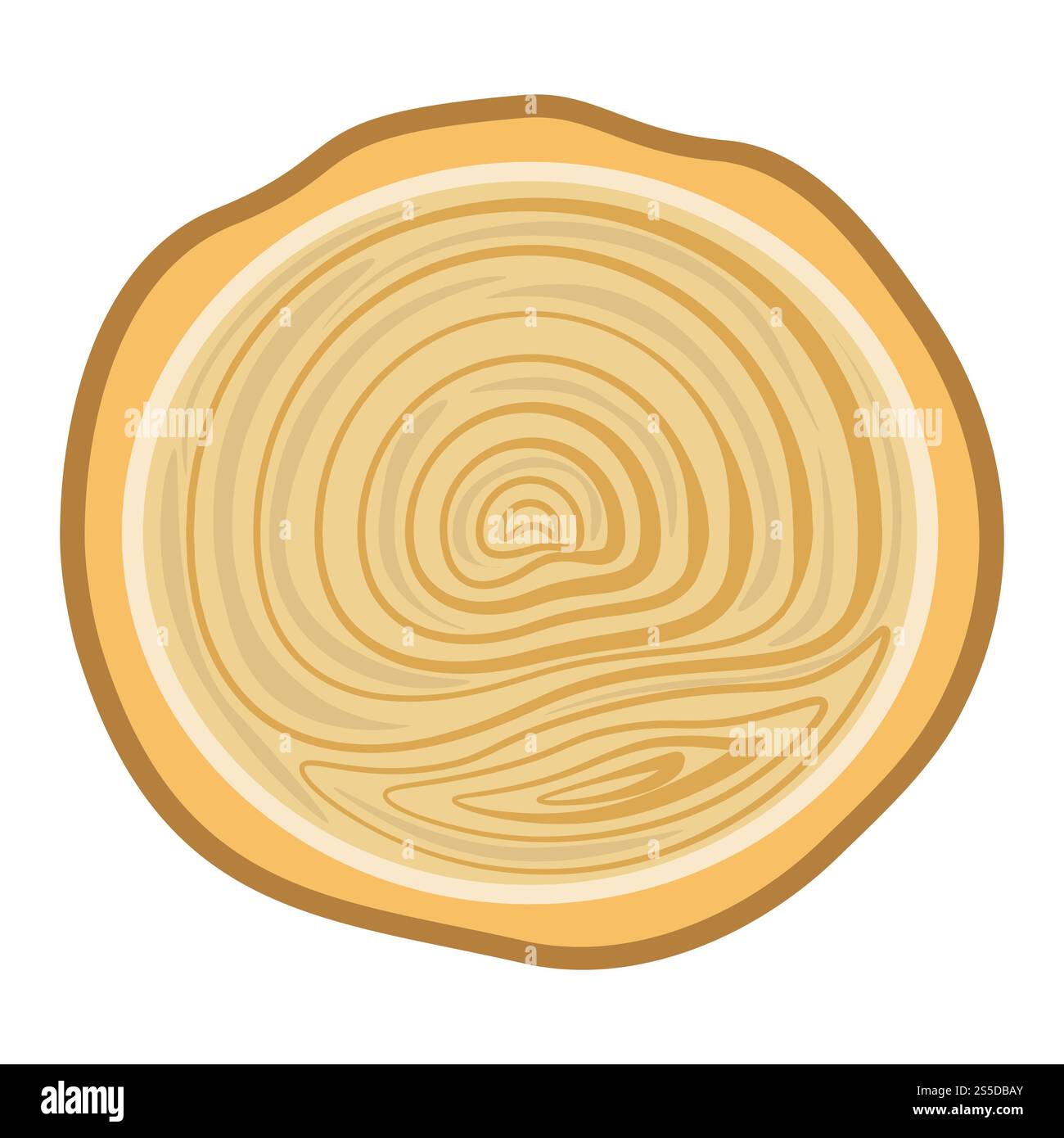 Tree wood year ring. Vector isolated icon of wooden yearly circular ...