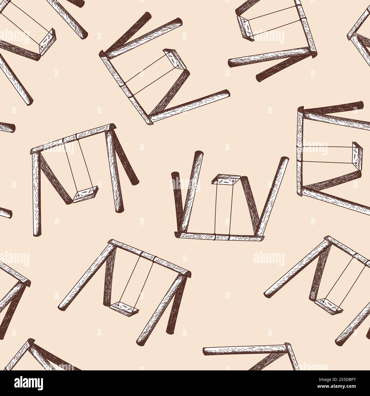 School Swing Seamless. Back To School Sketch Doodle Design. Vector ...