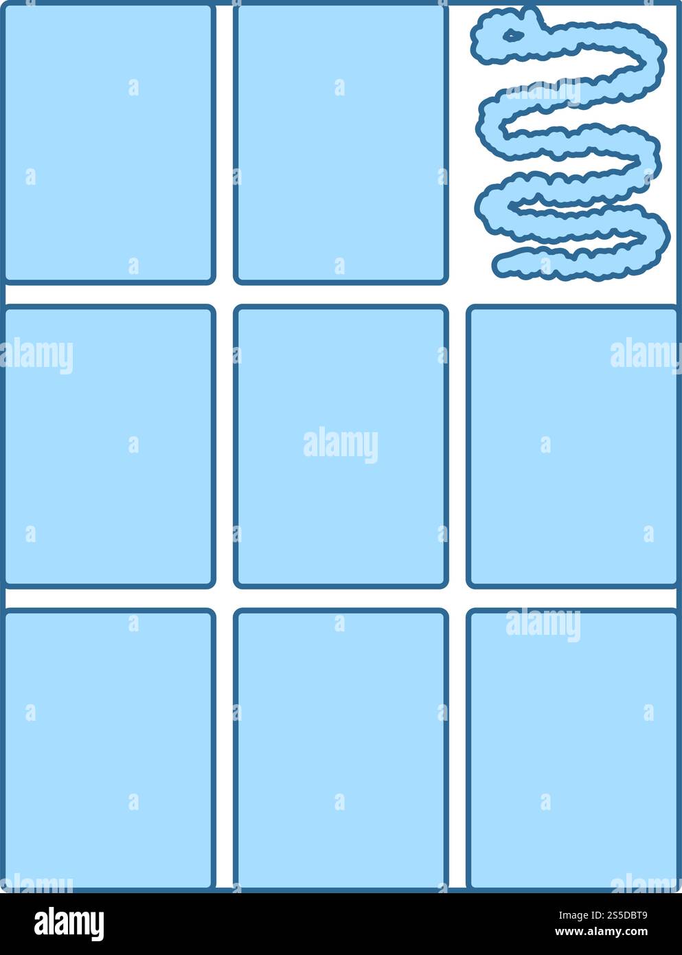 Wall Tiles Icon. Thin Line With Blue Fill Design. Vector Illustration ...