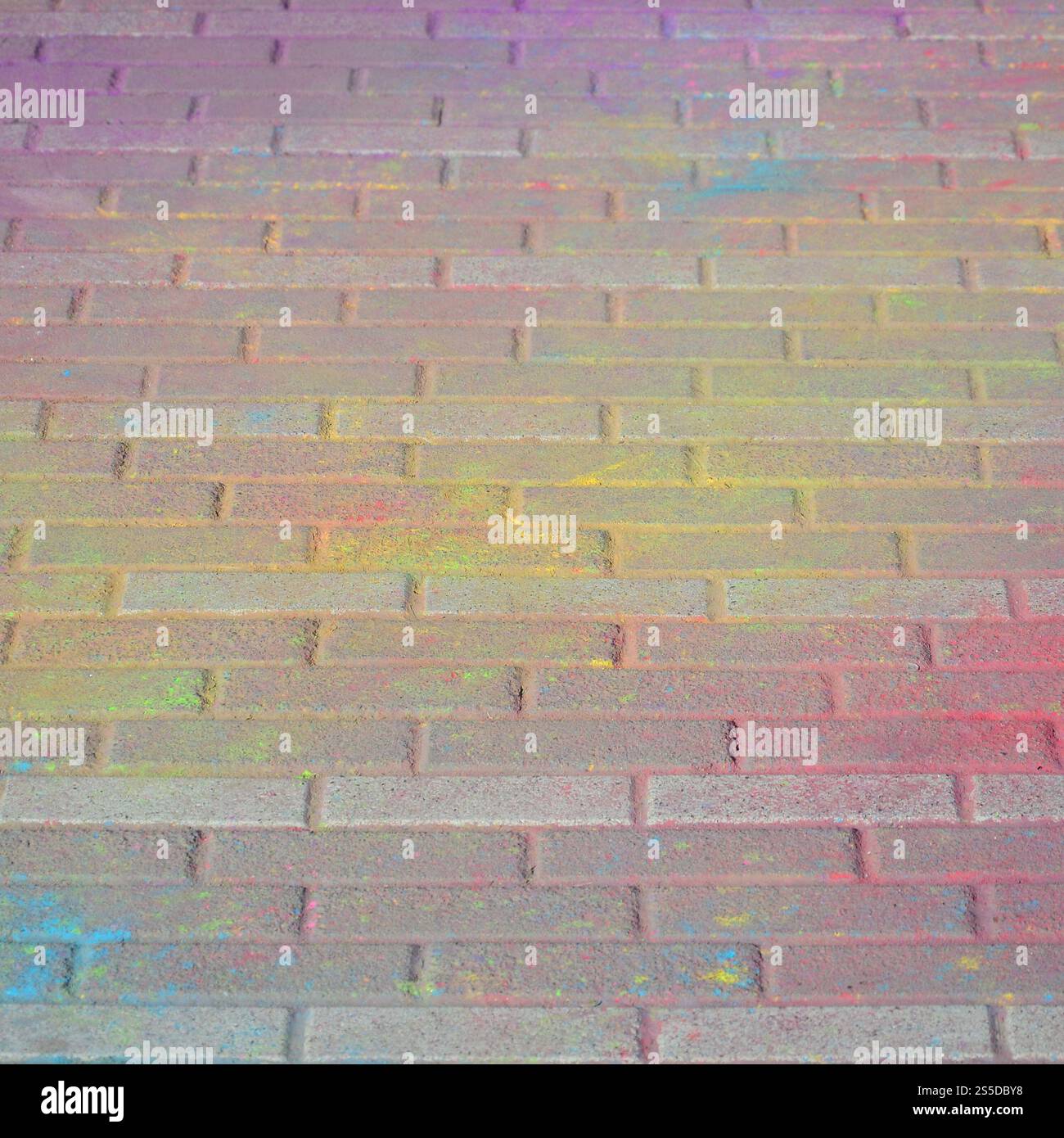 Multi colored earth, paving slabs, powder coated with dry colors at the ...