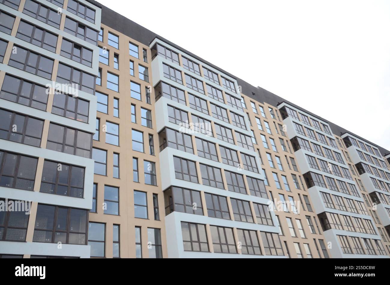 New multy storey residential building on the city street. Residential ...