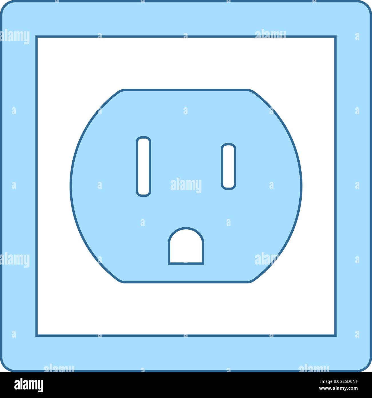 Electric Outlet Icon. Thin Line With Blue Fill Design. Vector ...