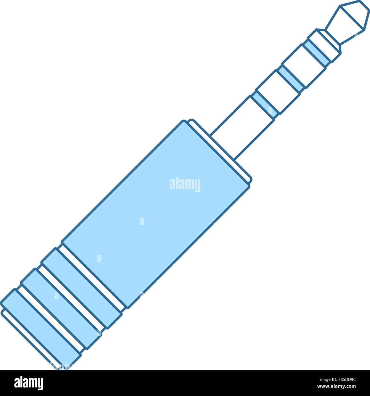 Music Jack Plug-in Icon. Thin Line With Blue Fill Design. Vector ...