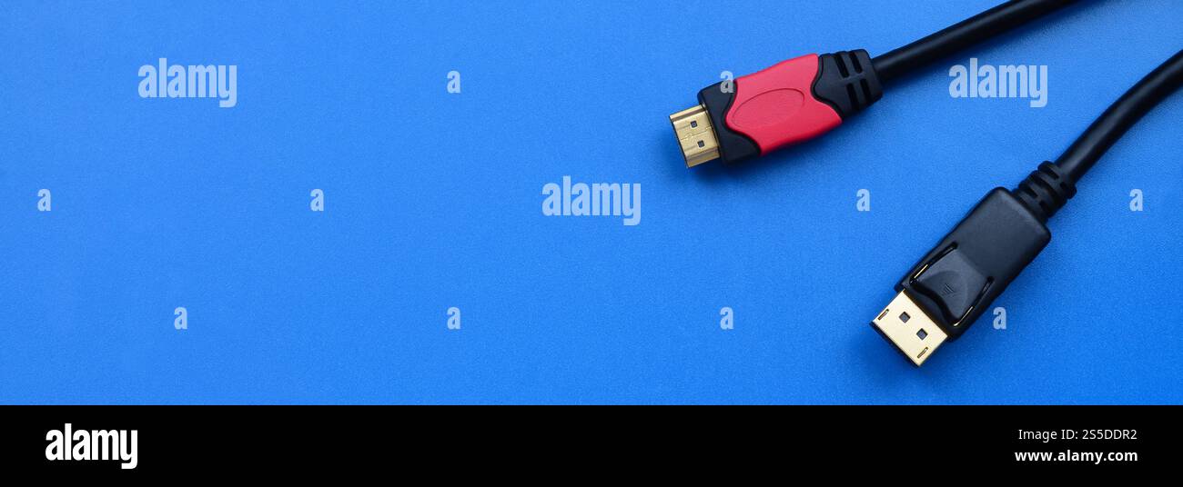 Audio video HDMI computer cable plug and 20-pin male DisplayPort gold ...