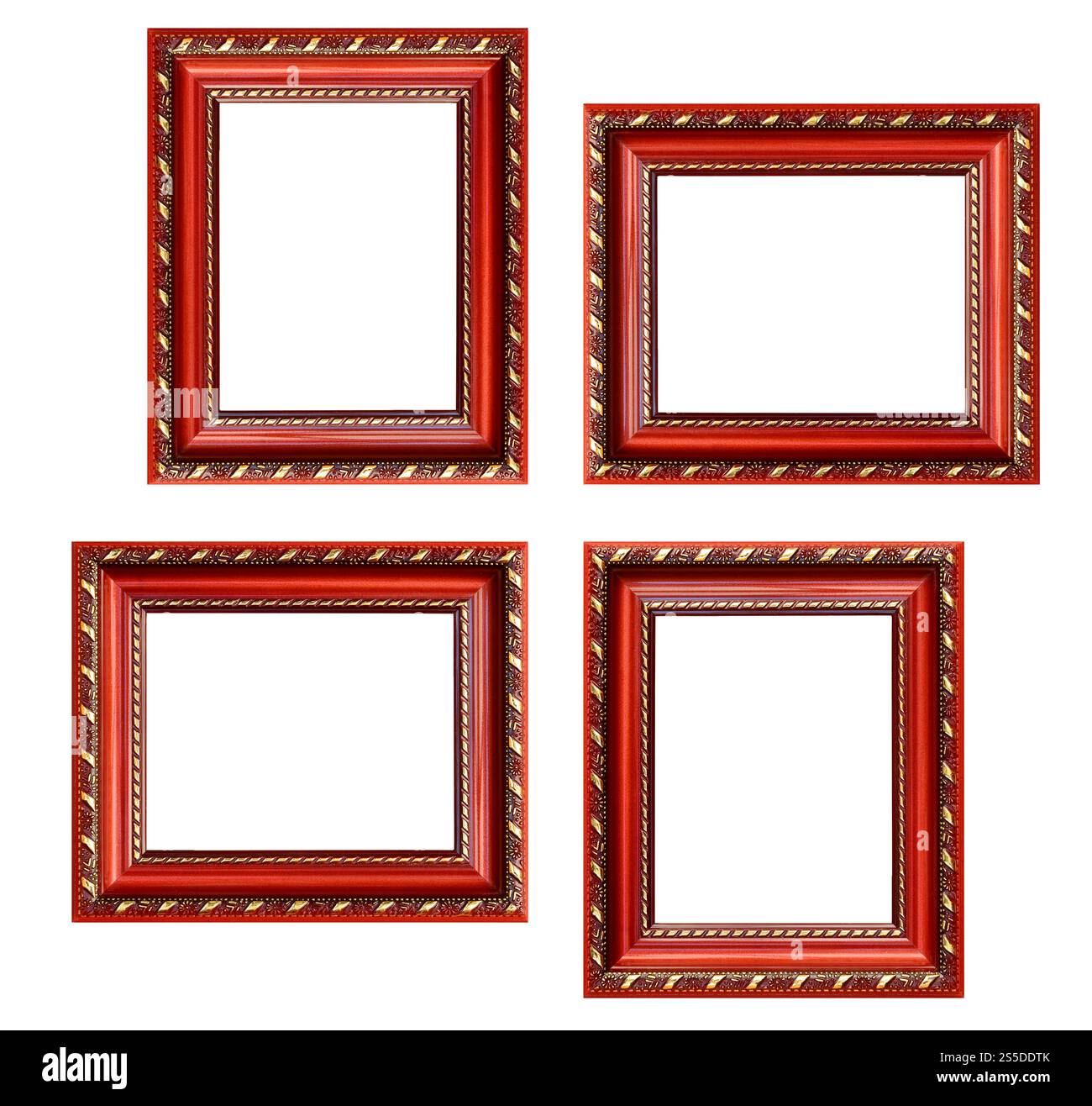 Set of empty picture frames with free space inside, isolated on white ...