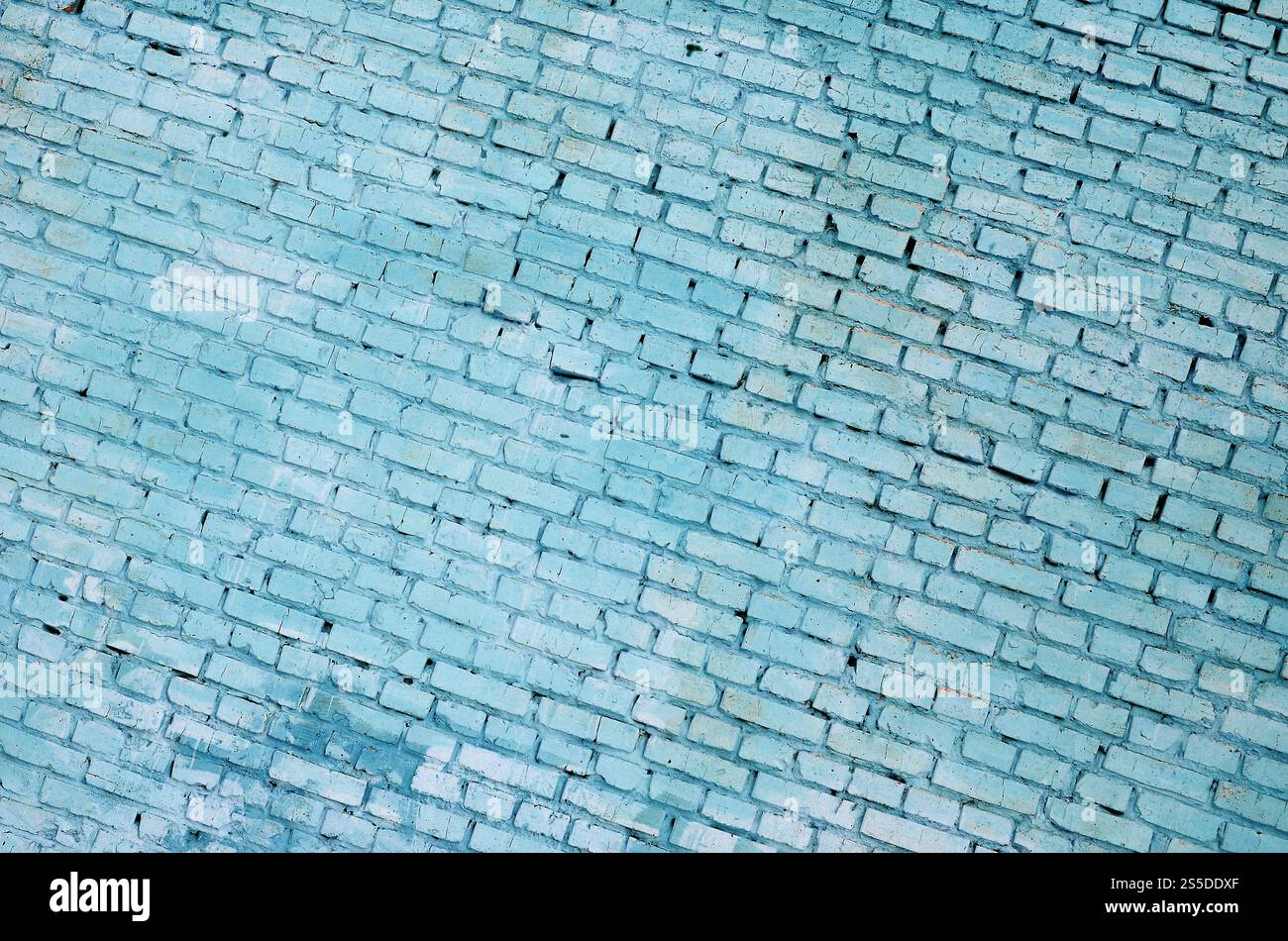 Square brick block wall background and texture. Painted in blue Stock ...