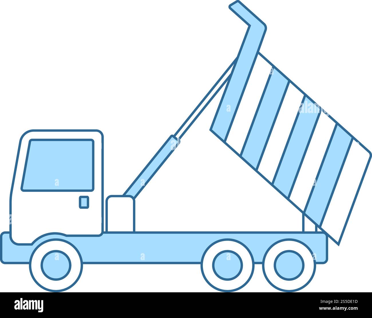 Icon Of Tipper. Thin Line With Blue Fill Design. Vector Illustration ...