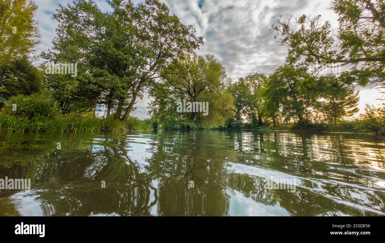 Chaloner Wild Swimming Pond from swimmer's POV Stock Photo - Alamy
