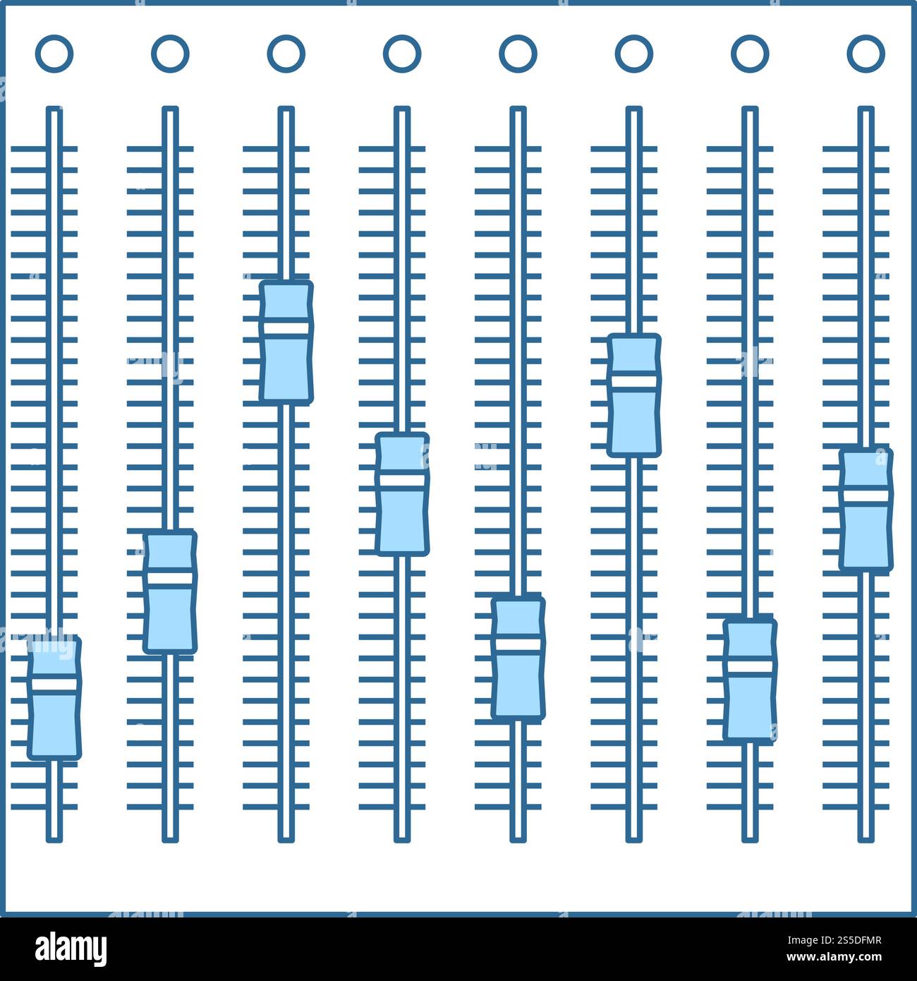 Music Equalizer Icon. Thin Line With Blue Fill Design. Vector ...