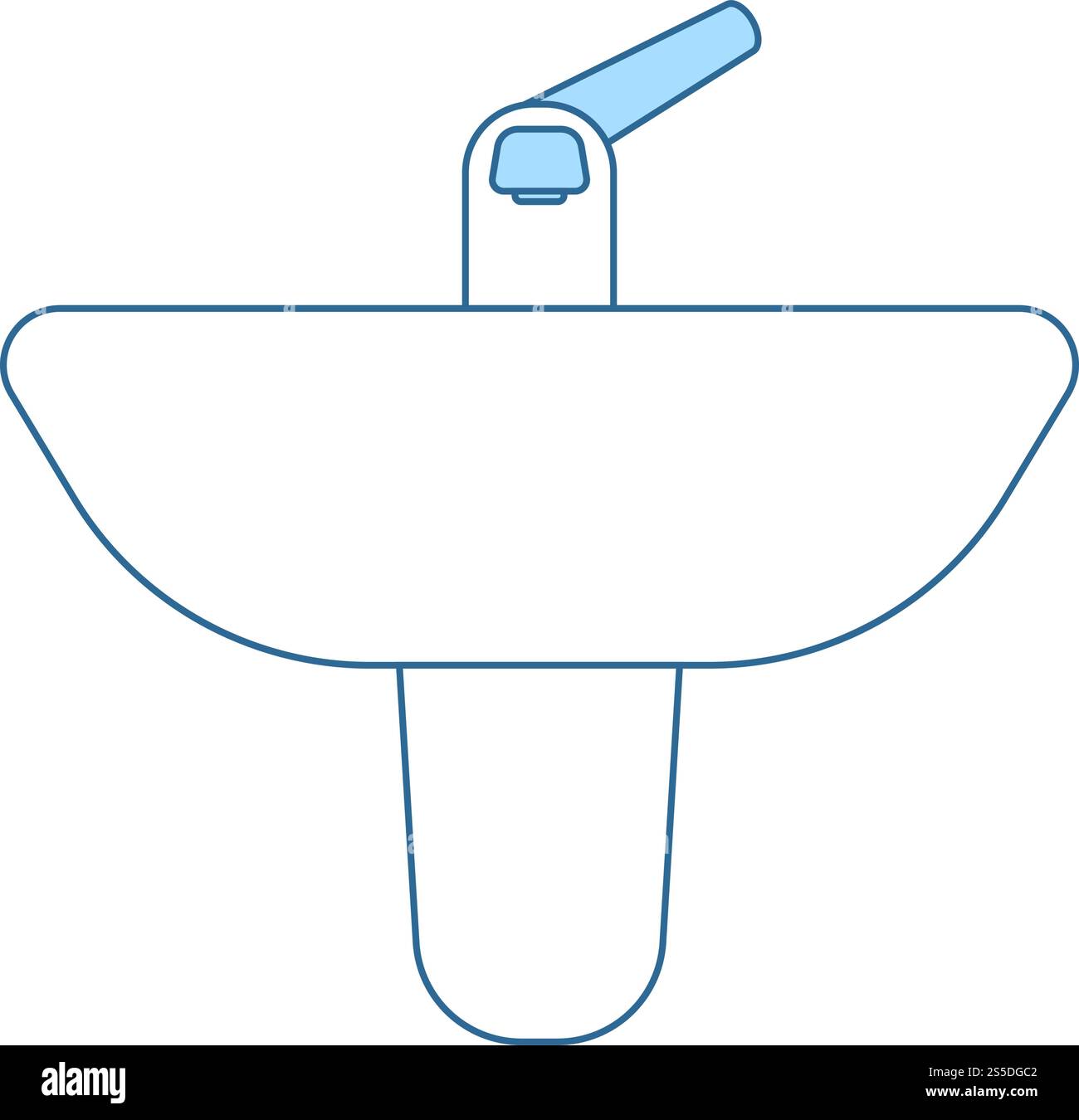Wash Basin Icon. Thin Line With Blue Fill Design. Vector Illustration ...