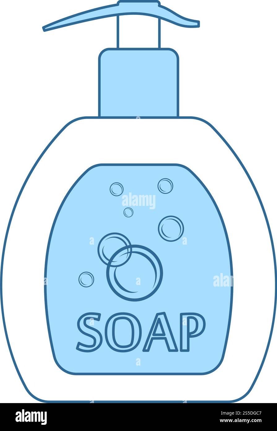 Liquid Soap Icon. Thin Line With Blue Fill Design. Vector Illustration ...