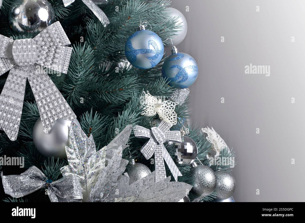 Details of a Christmas tree. Detail shot of Christmas tree branches ...