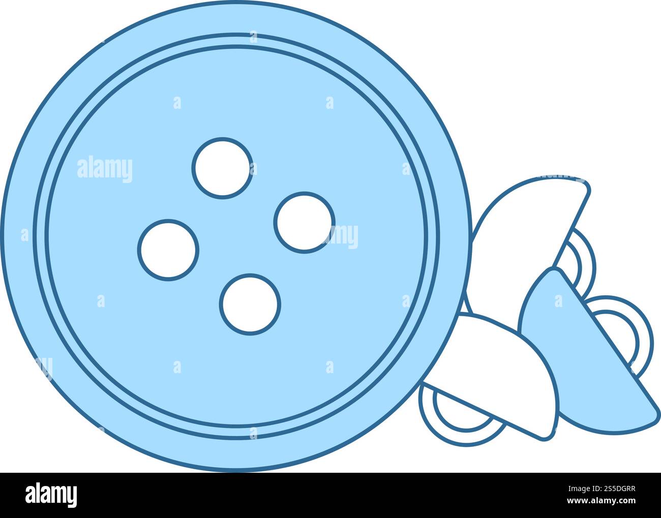 Sewing Buttons Icon. Thin Line With Blue Fill Design. Vector ...