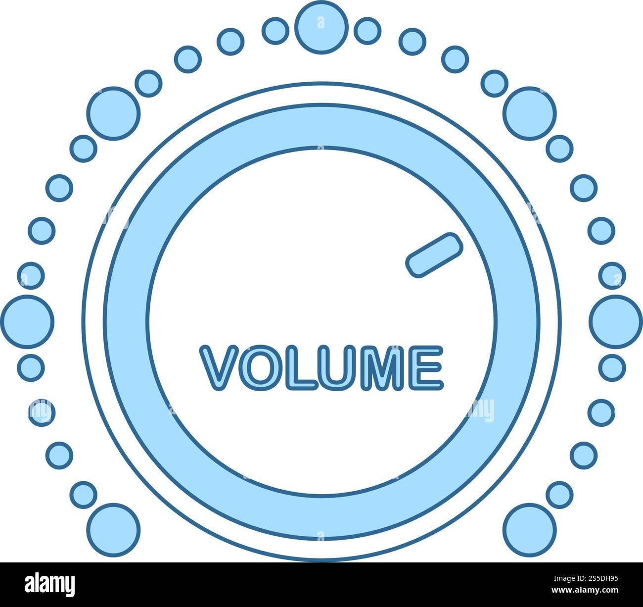 Volume Control Icon. Thin Line With Blue Fill Design. Vector ...