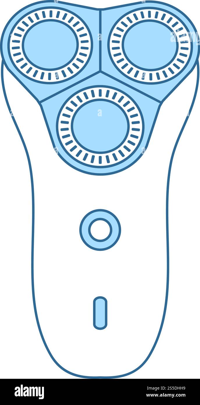 Electric Shaver Icon. Thin Line With Blue Fill Design. Vector ...