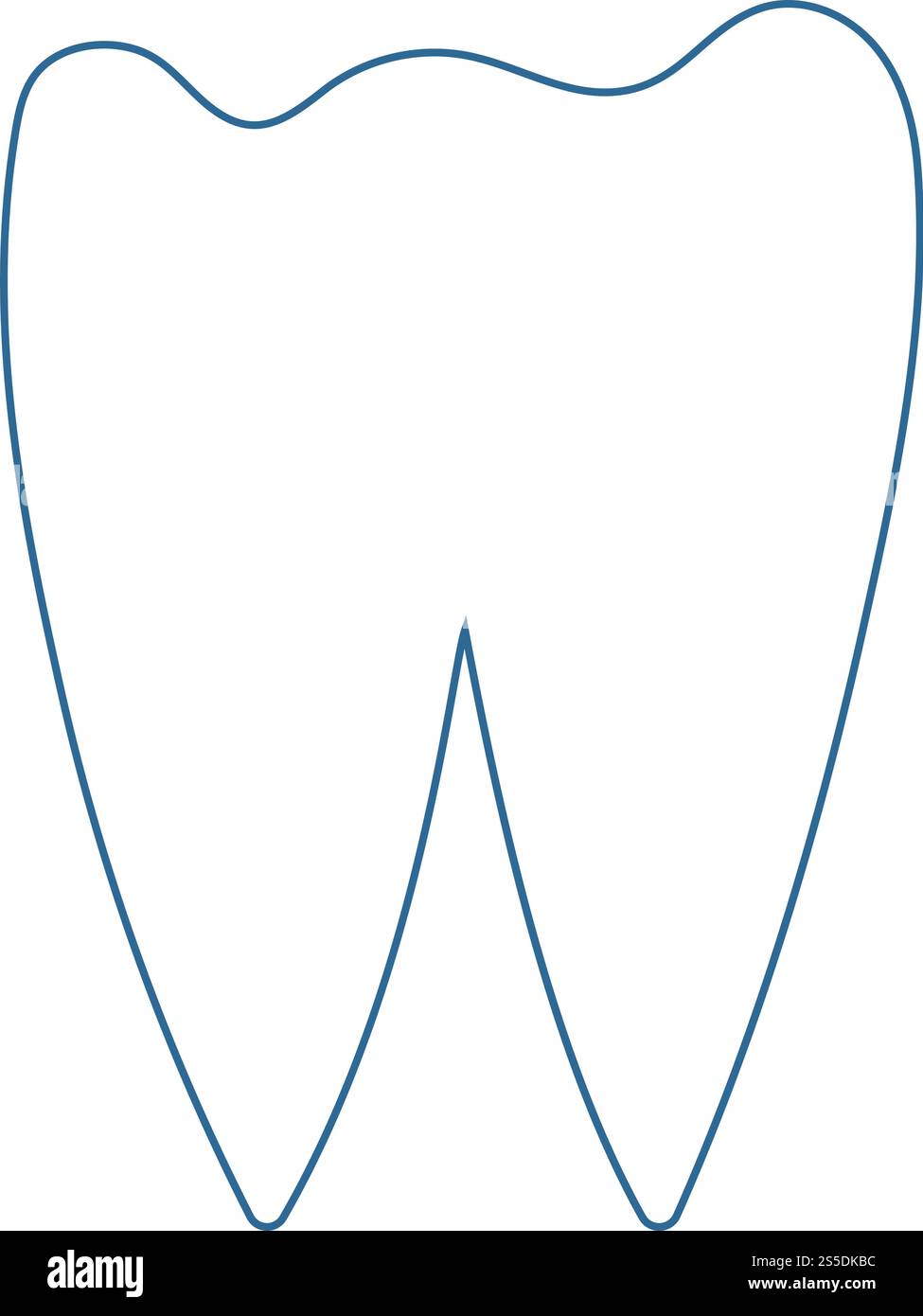 Tooth Icon. Thin Line With Blue Fill Design. Vector Illustration Stock ...