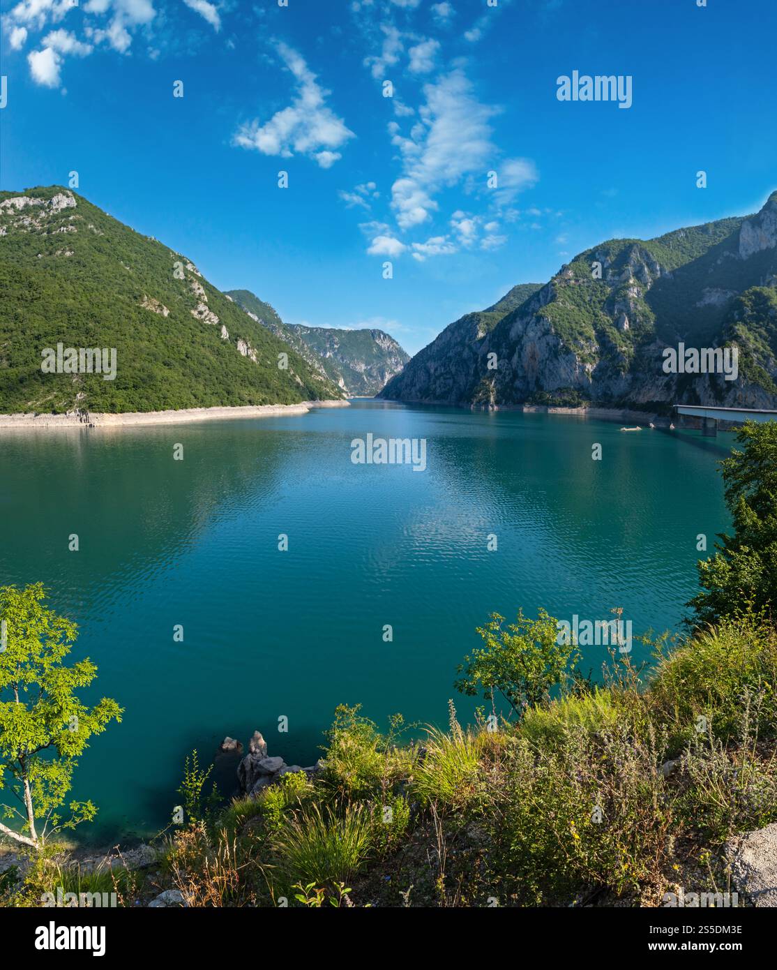 The famous Piva river canyon with its fantastic reservoir Piva Lake ...