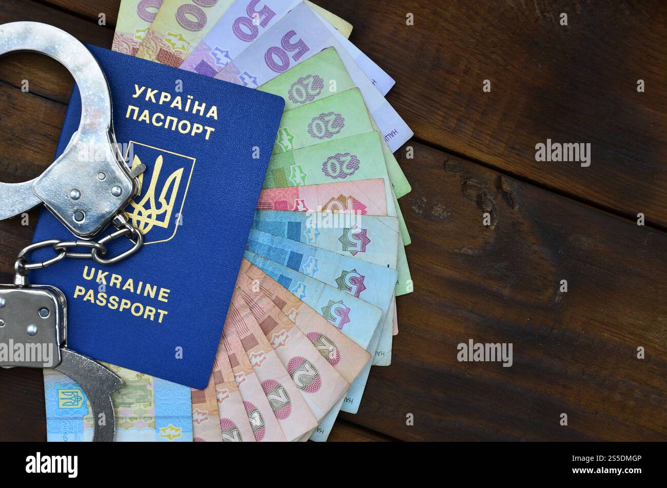 A photograph of a Ukrainian foreign passport, a certain amount of ...
