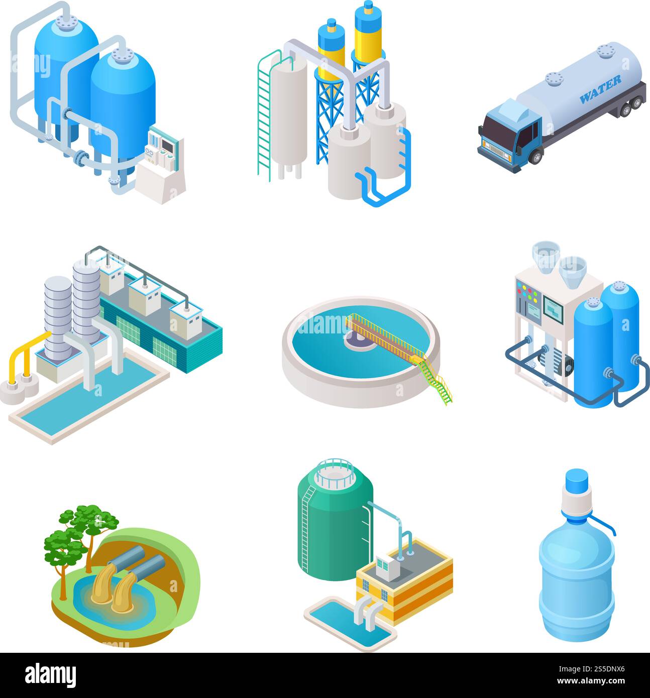 Water purification technology. Isometric treatment water industrial ...