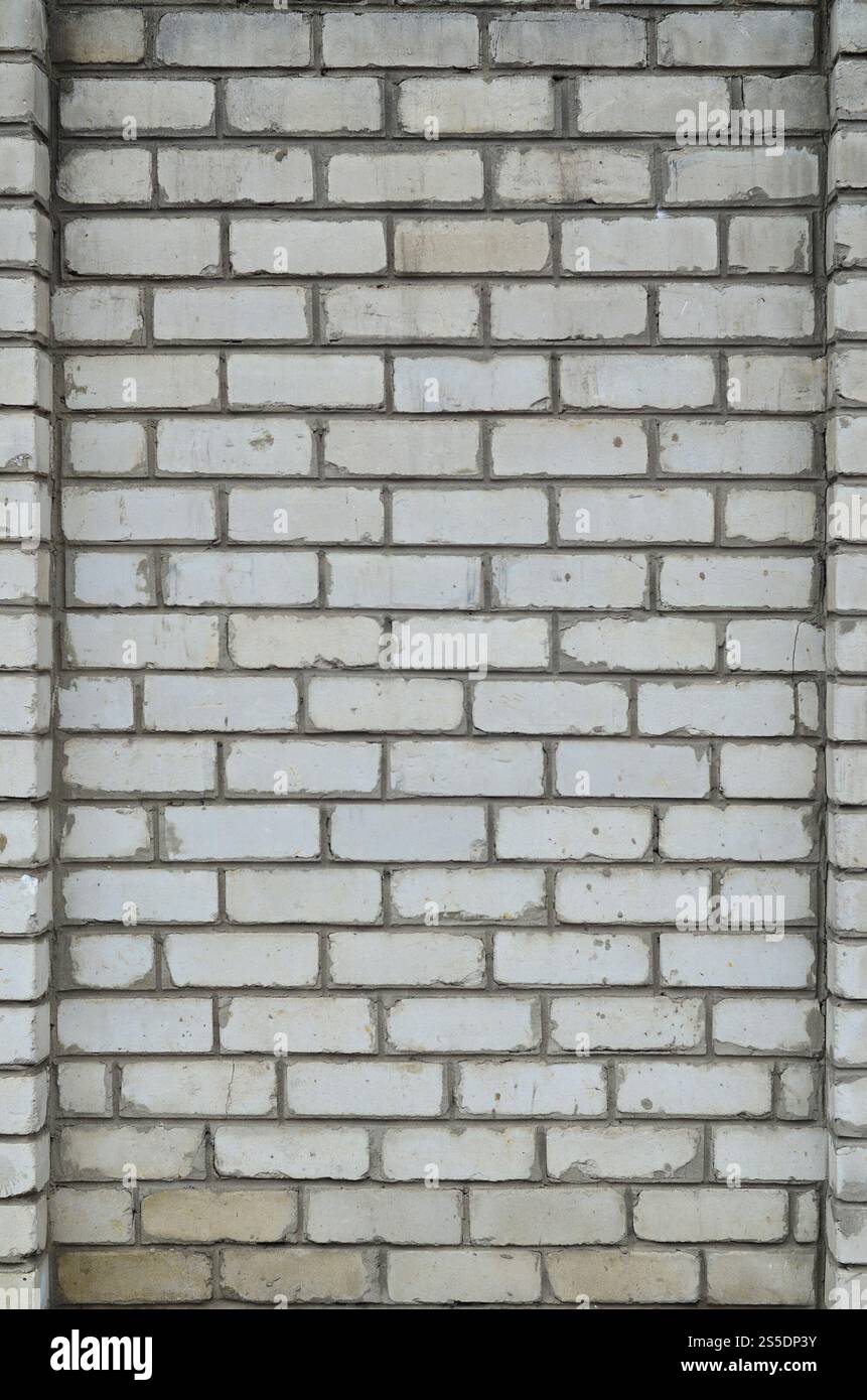 Weathered stained old brick wall background. Texture of an old wall of ...