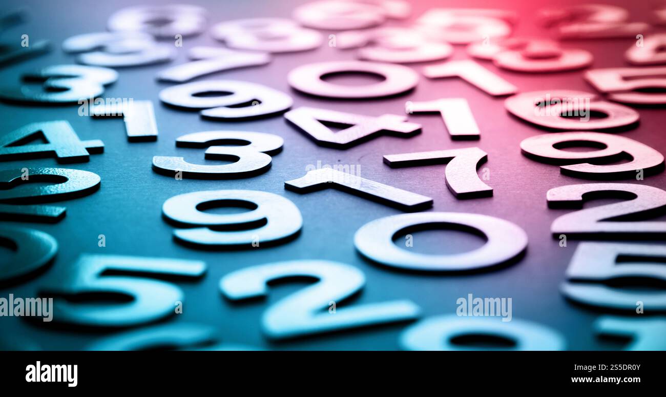 Mathematics background made with solid numbers - Closeup view ...