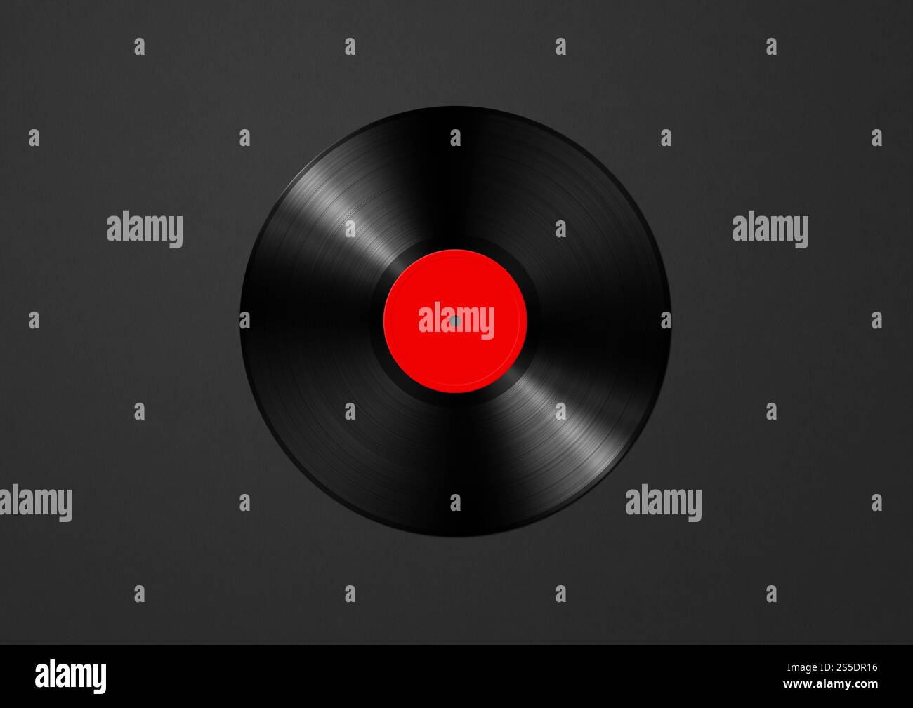 Red vinyl record isolated on black background. 3D illustration. Red ...